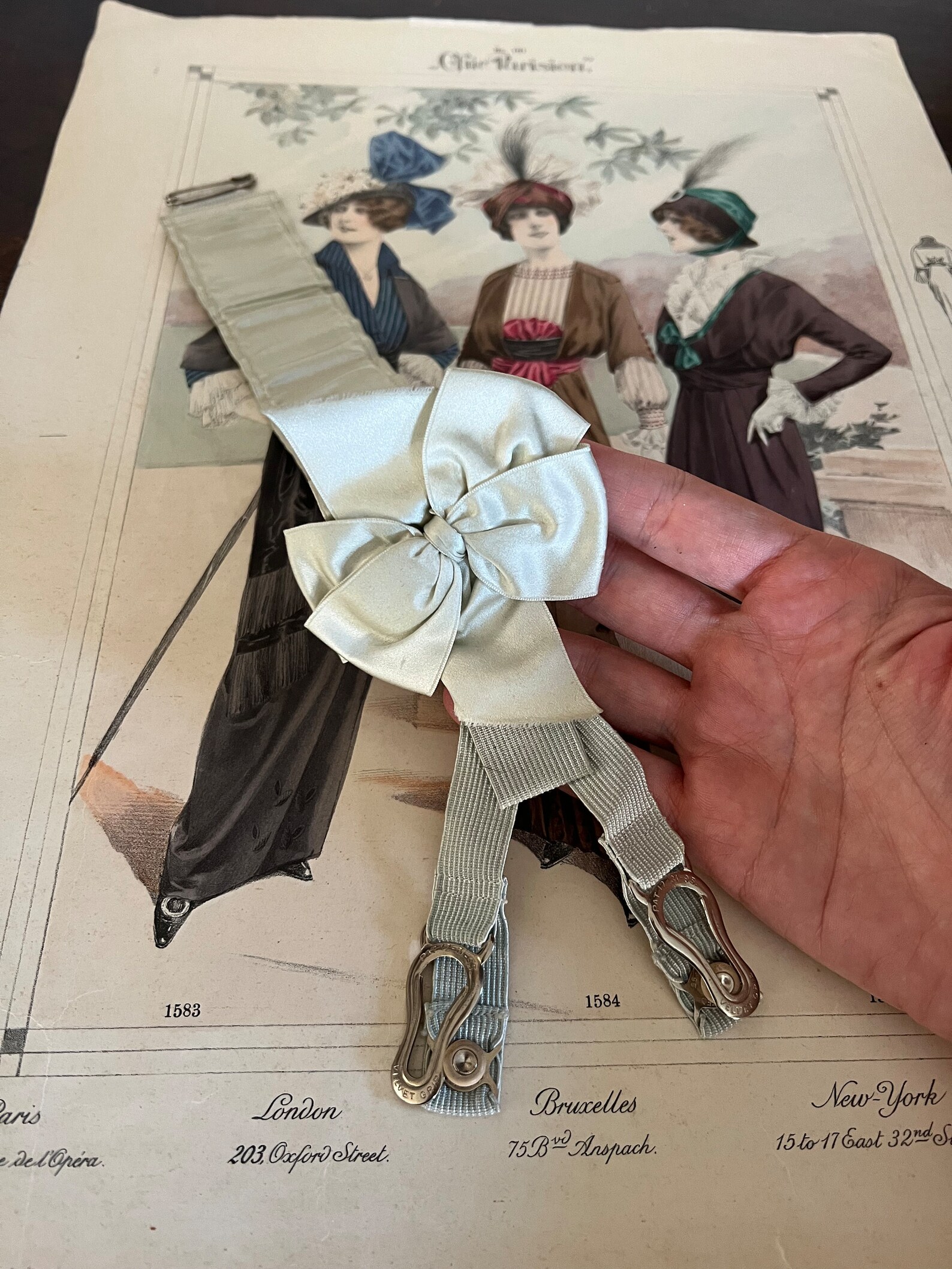 1900s 1910 Silk Ribbon Garter Orphan. Elastic - Etsy