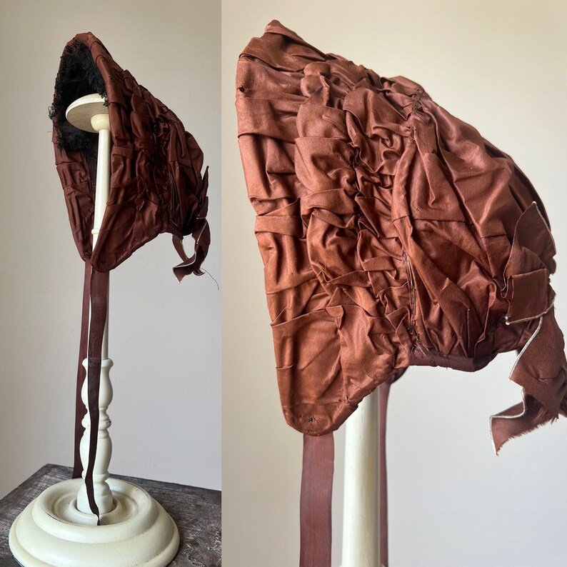 1860s 1850s Original Civil War Silk Spoon Bonnet Child. for Study ...