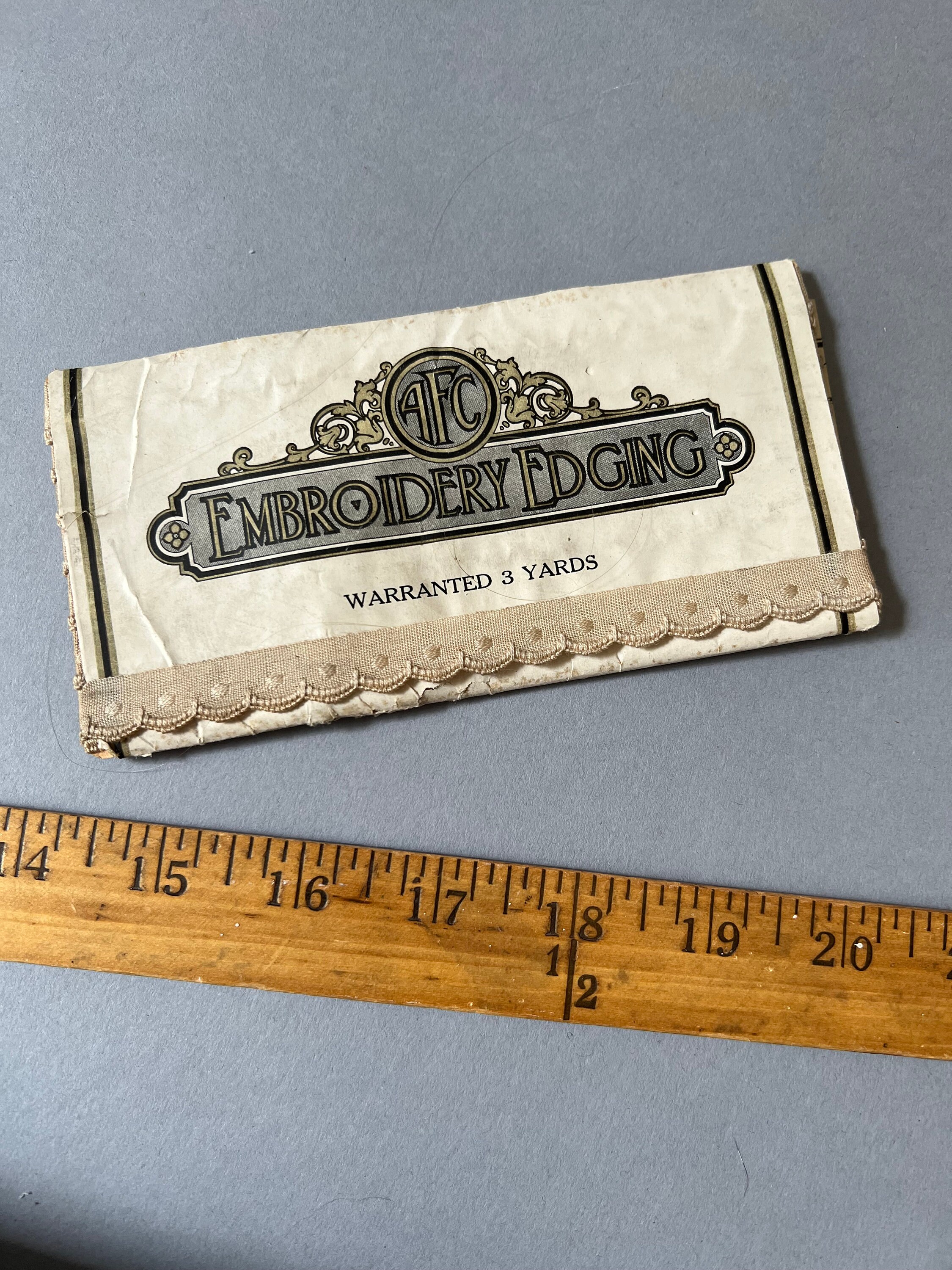 3 Yards Deadstock 1920s Embroidered Trim. Gimp AFC Trim - Etsy