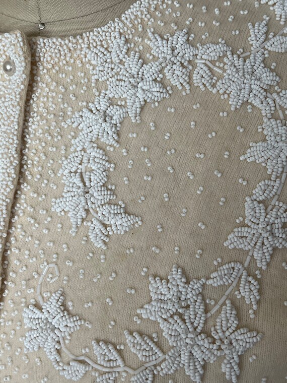 1950s 1960s Gene Shelley's beaded wool cardigan. - Gem