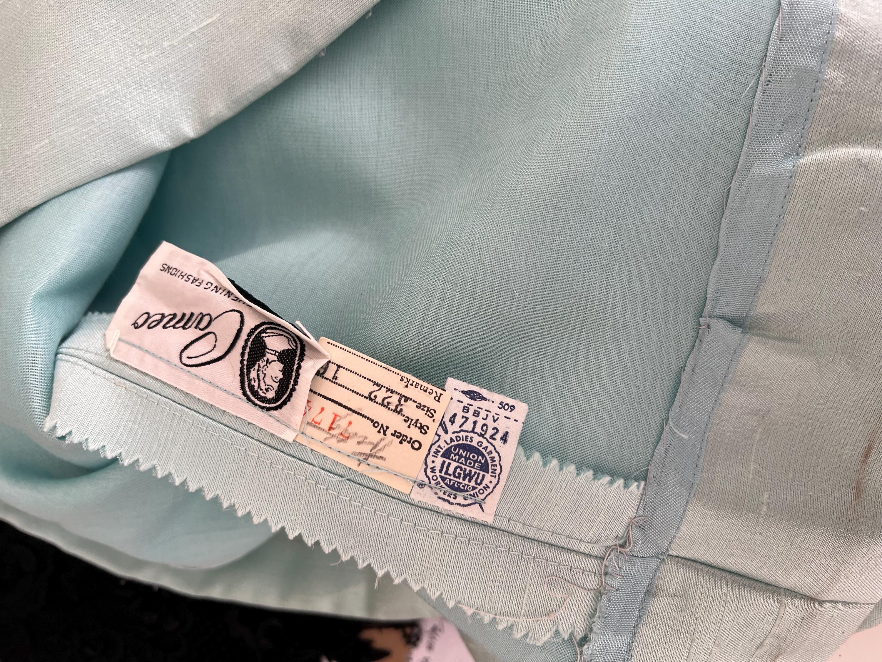 1960s Cameo Label Evening Gown Teal Seafoam Blue. Medium Large - Etsy