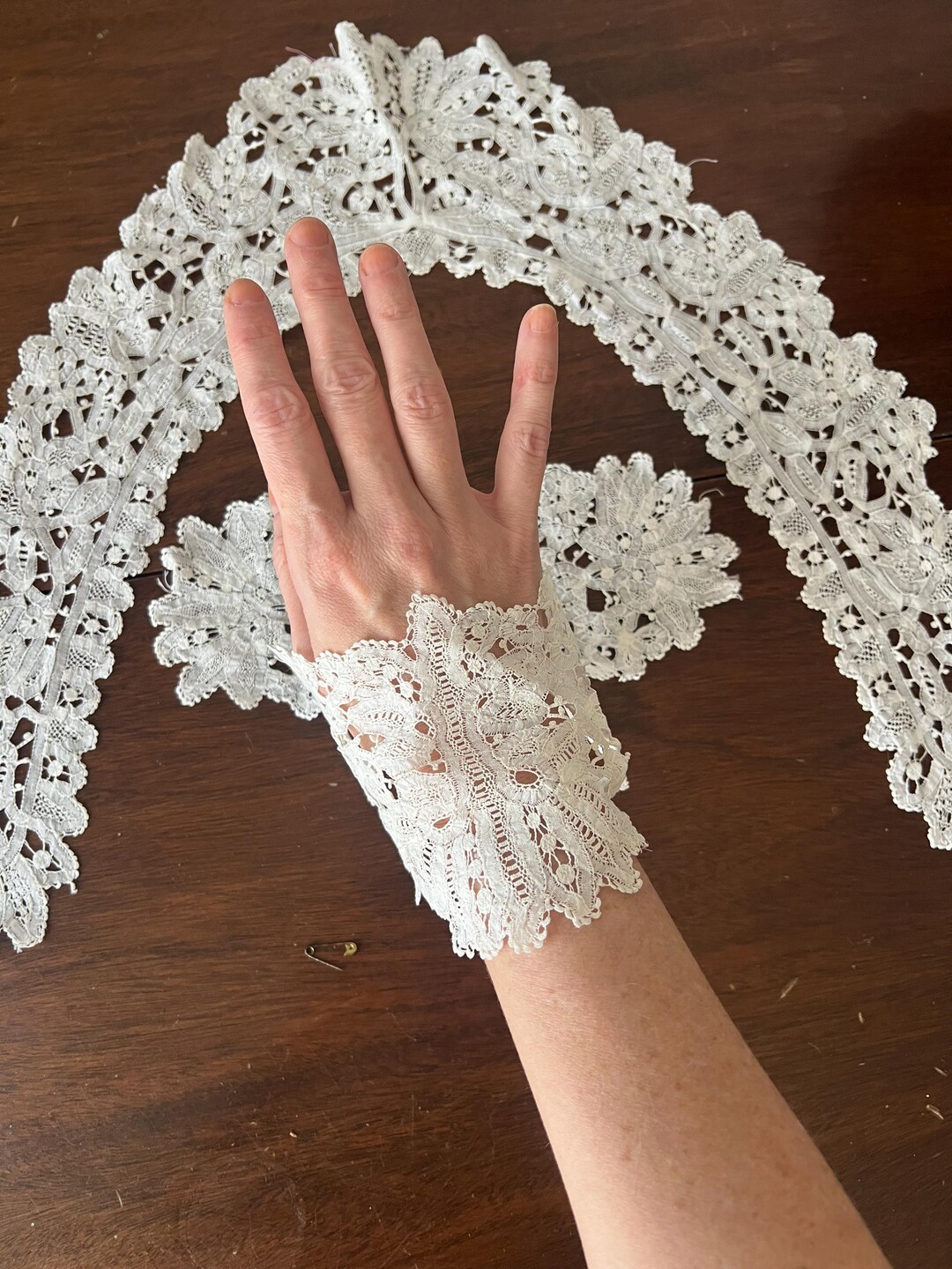 Antique Handmade Tape Lace Collar and Cuff Set. - Etsy
