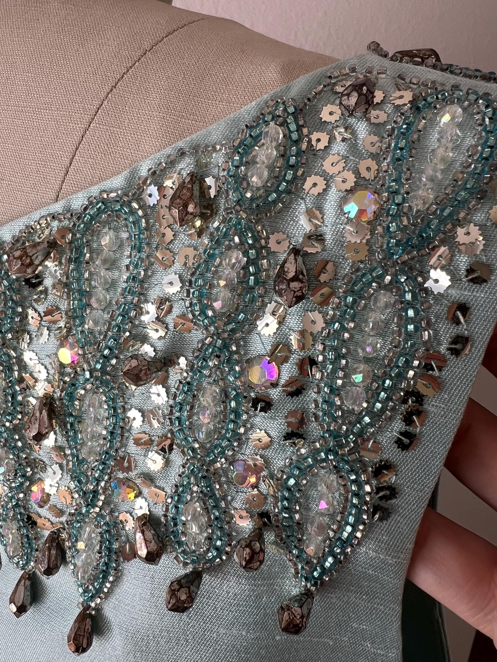 1960s Cameo Label Evening Gown Teal Seafoam Blue. Medium Large - Etsy