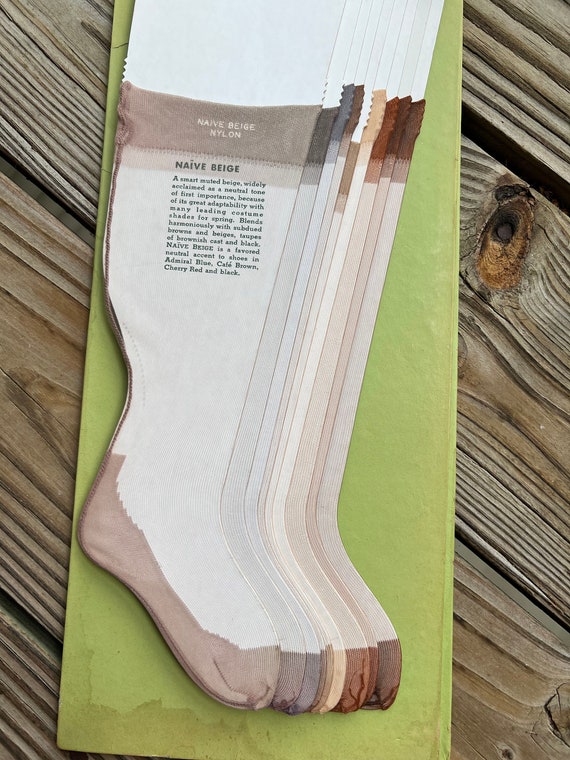 antique nylon stocking salesman store sample card 19… - Gem