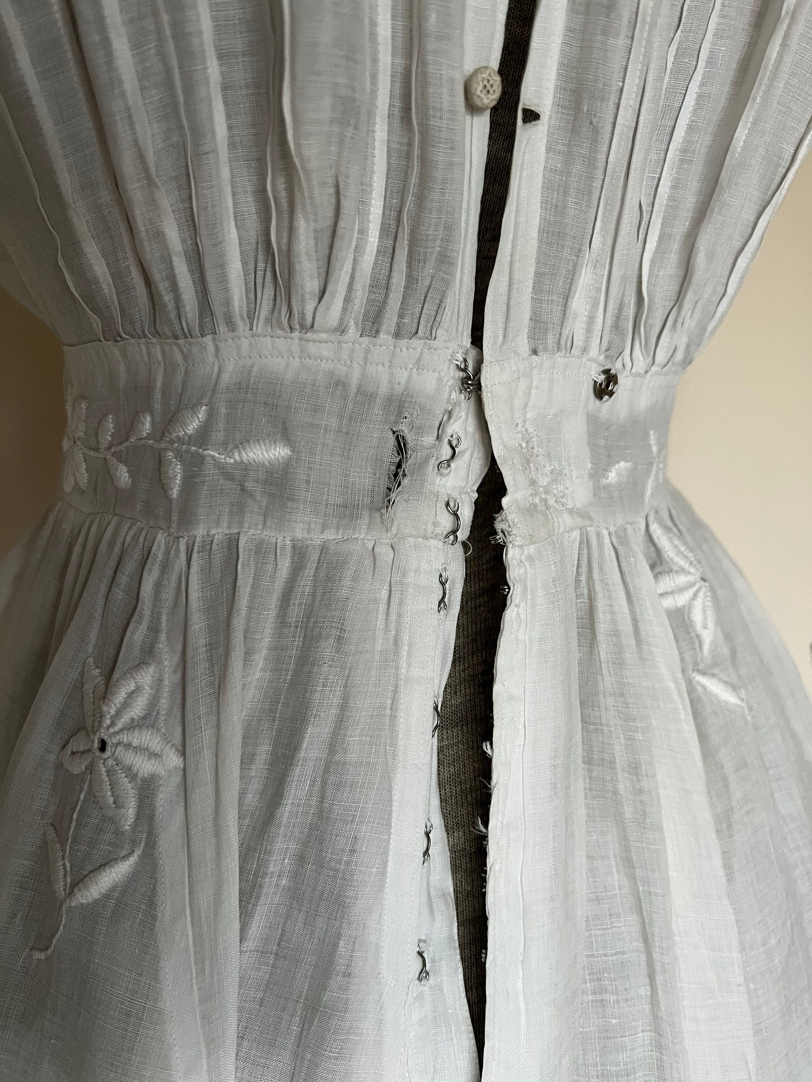 Antique 1910 Edwardian Dress. Linen. Summer Whites. Hand - Etsy