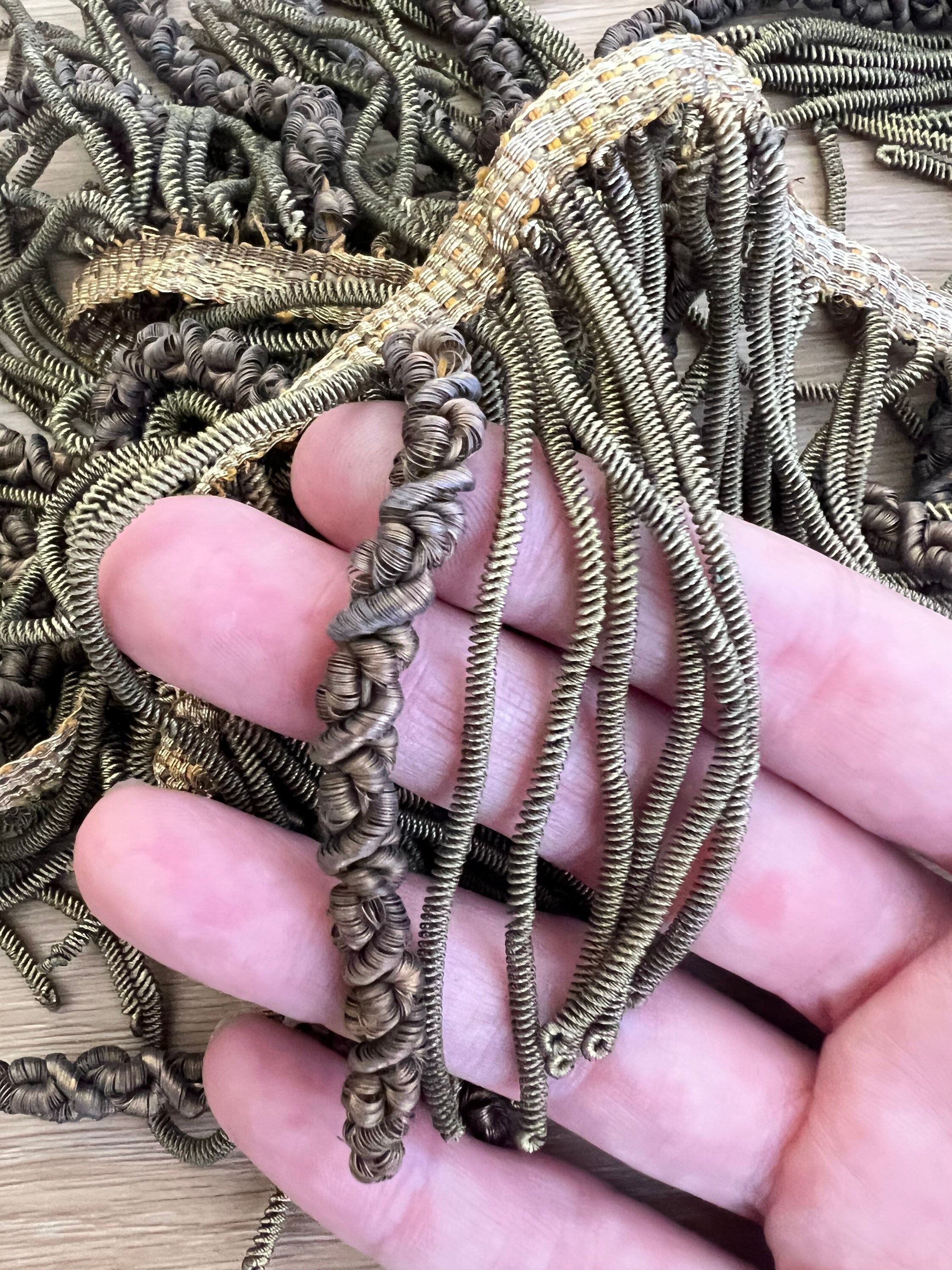 Rare Antique Gold Bullion Trim With Chenille Bullion. Incredible Metal ...