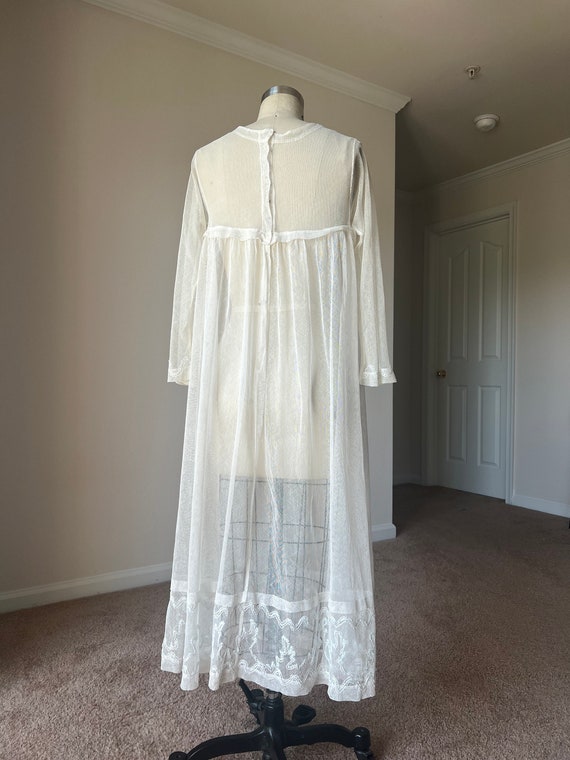 Antique Edwardian 19teens cotton net dress with embro… - Gem