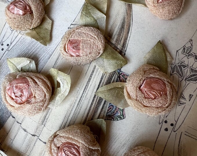 Ribbonwork Chiffon Roses. Sold by the Each. 1" and .75' - Etsy