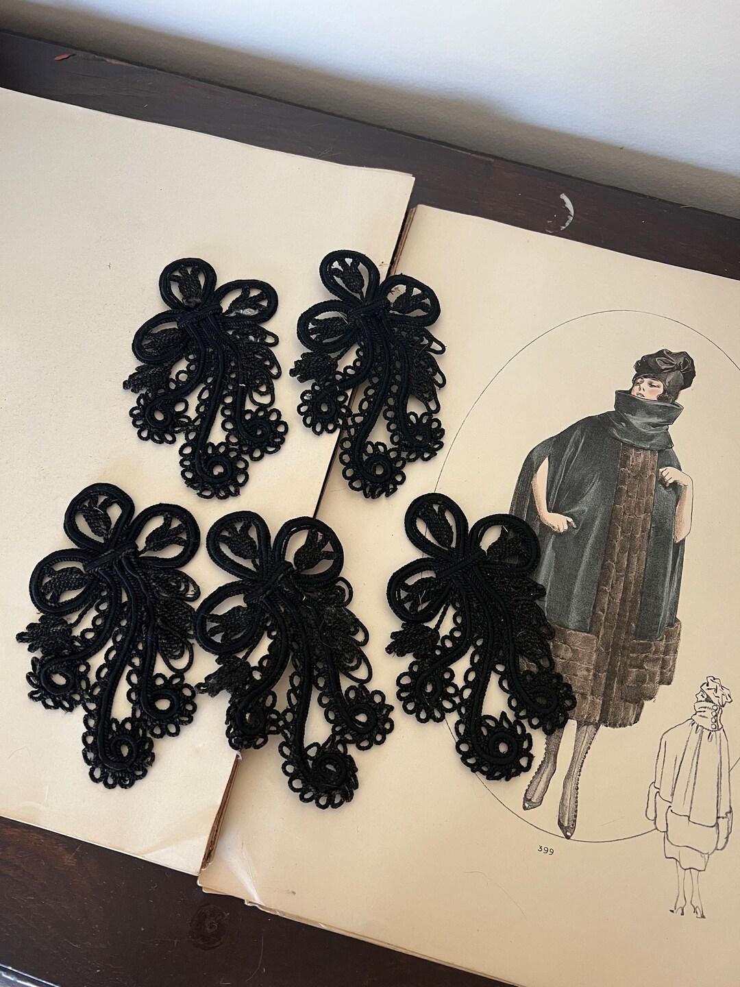 Lot of 5 Victorian Soutache and Braid Silk Cotton Applique. - Etsy