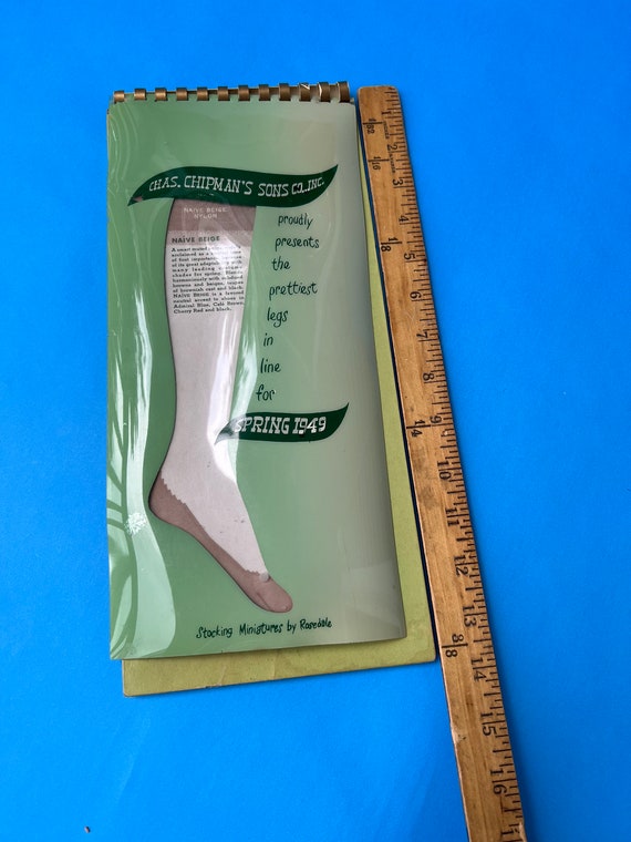 antique nylon stocking salesman store sample card 19… - Gem