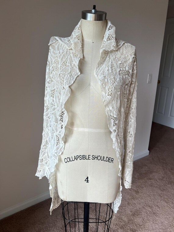 Rare and wonderful edwardian tape lace jacket . - Gem