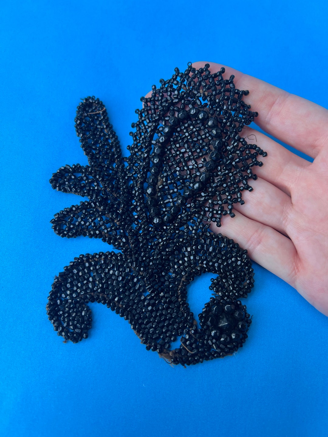 Antique Beaded Jet Trim. - Etsy