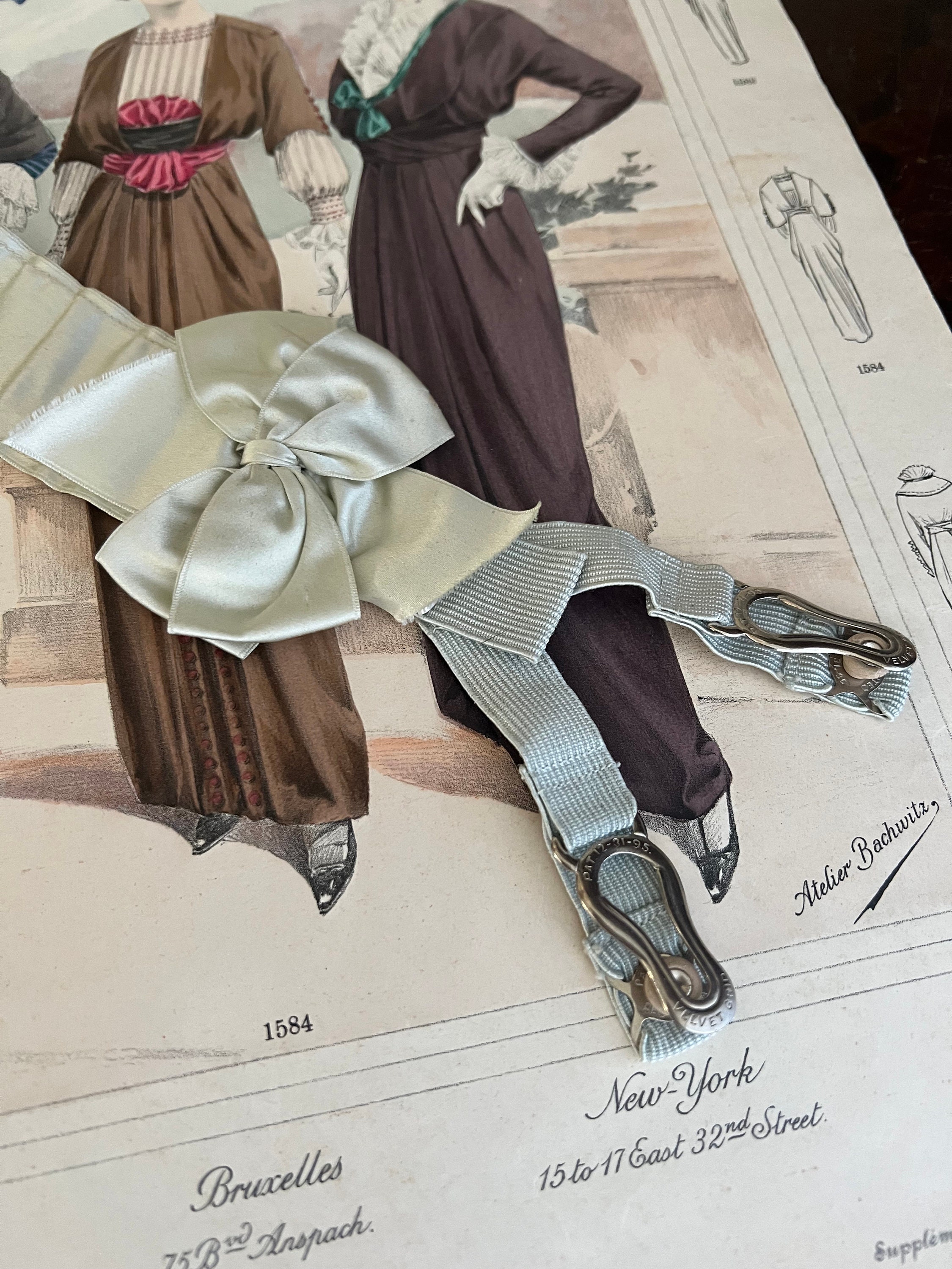 1900s 1910 Silk Ribbon Garter Orphan. Elastic - Etsy