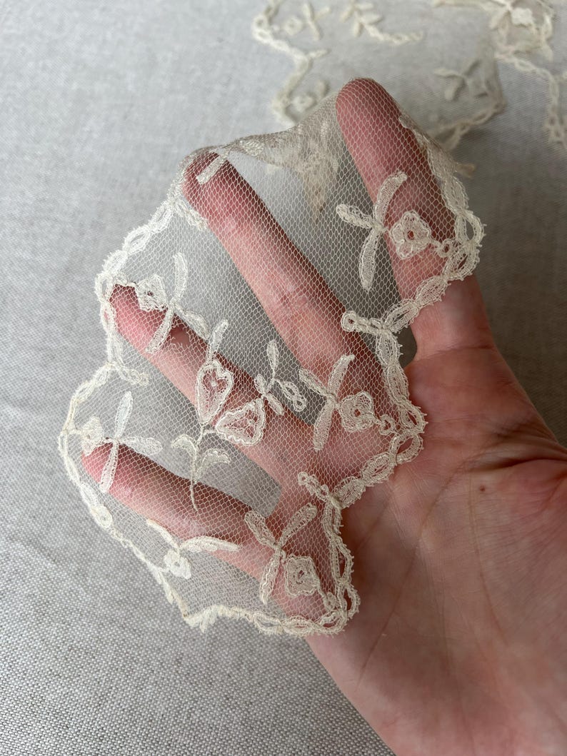 Antique Handmade Lace Lappet. Applied Bobbin Lace. - Etsy