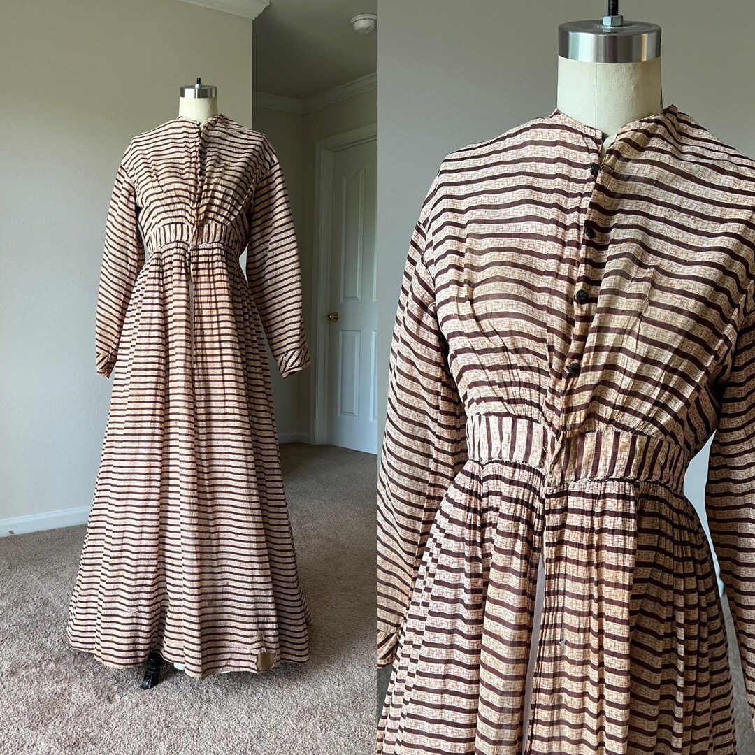 1850s Cotton Wool Blend Wrapper Civil War Dress - Etsy