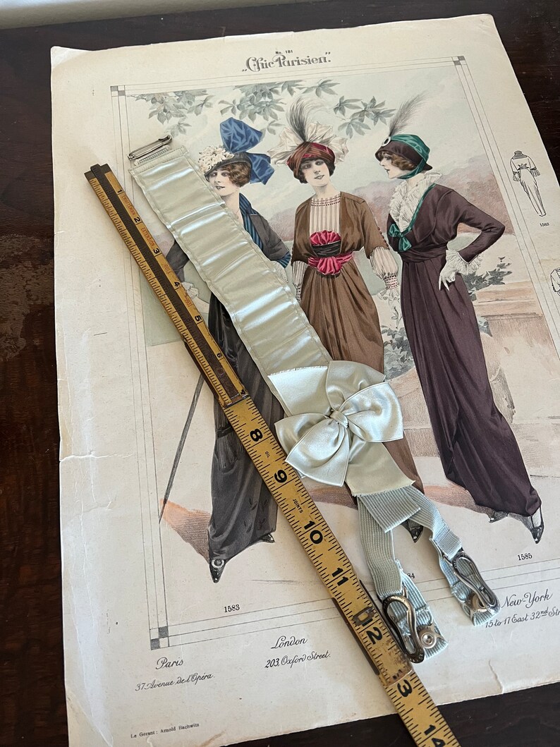 1900s 1910 Silk Ribbon Garter Orphan. Elastic - Etsy