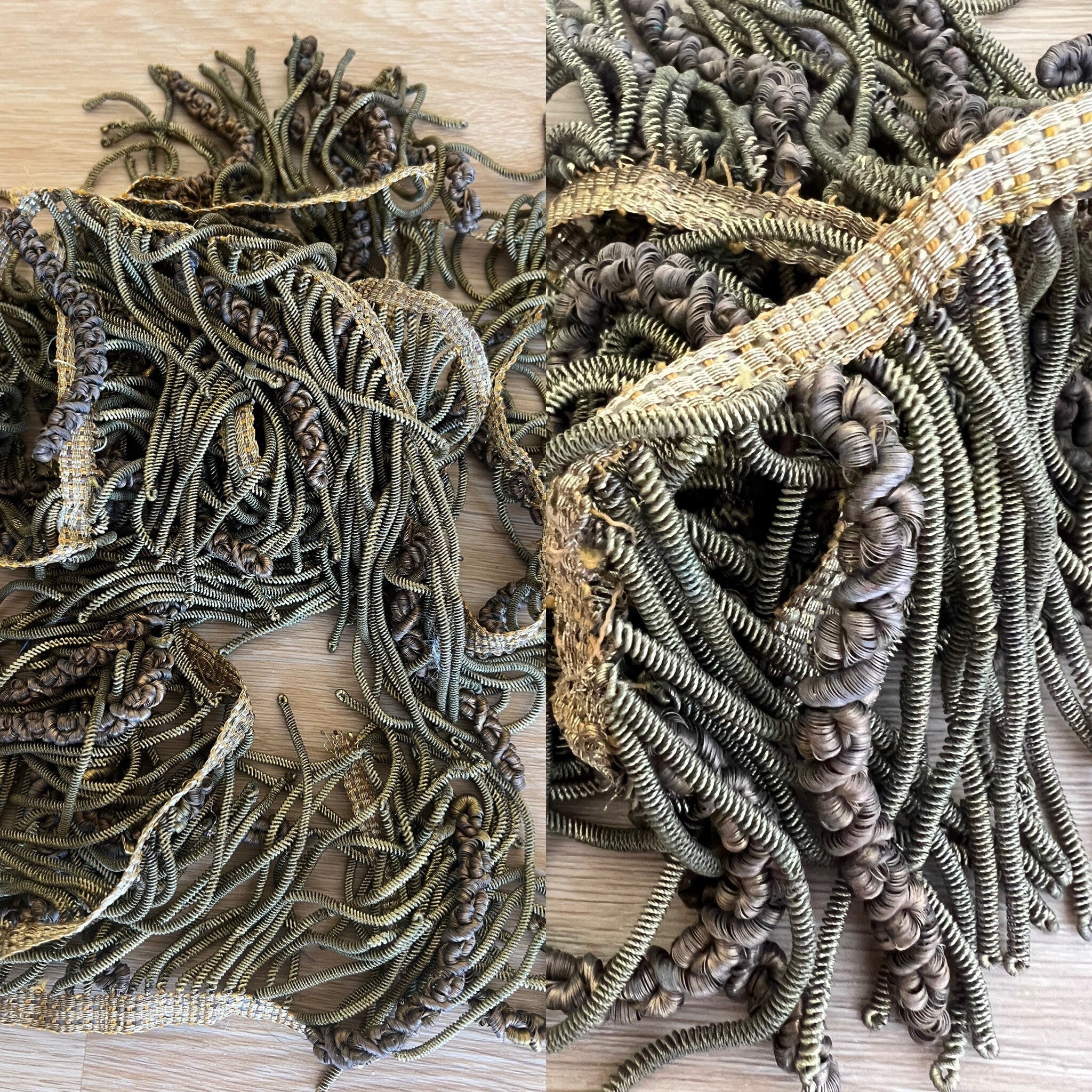 Rare Antique Gold Bullion Trim With Chenille Bullion. Incredible Metal ...