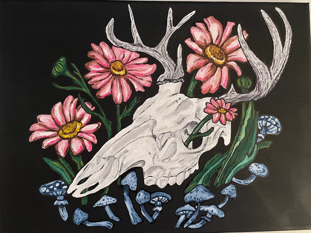 Deer Skulls and Daisies - Etsy