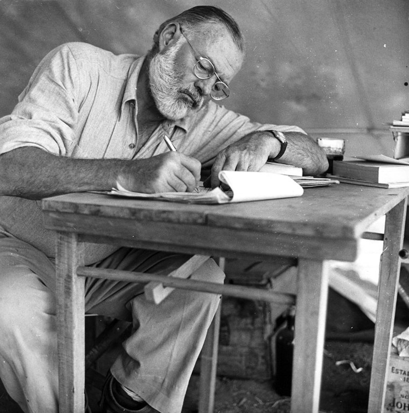 Ernest Hemingway Poster Photo at Desk Writing Great Authors Wall Art ...