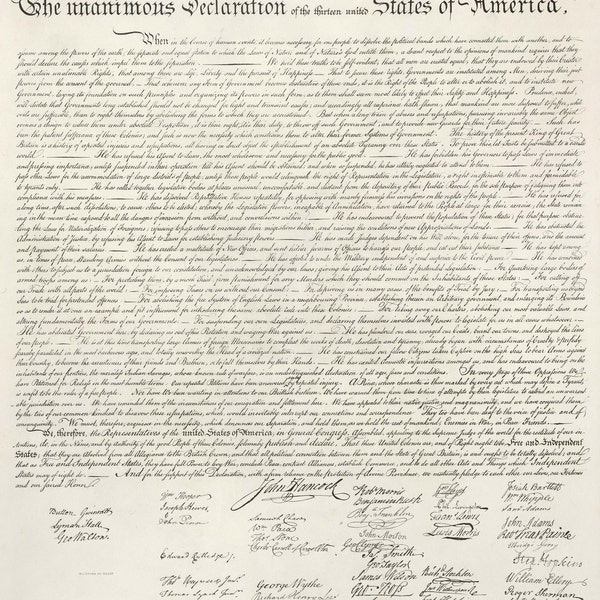 The Declaration of Independence Poster - Etsy