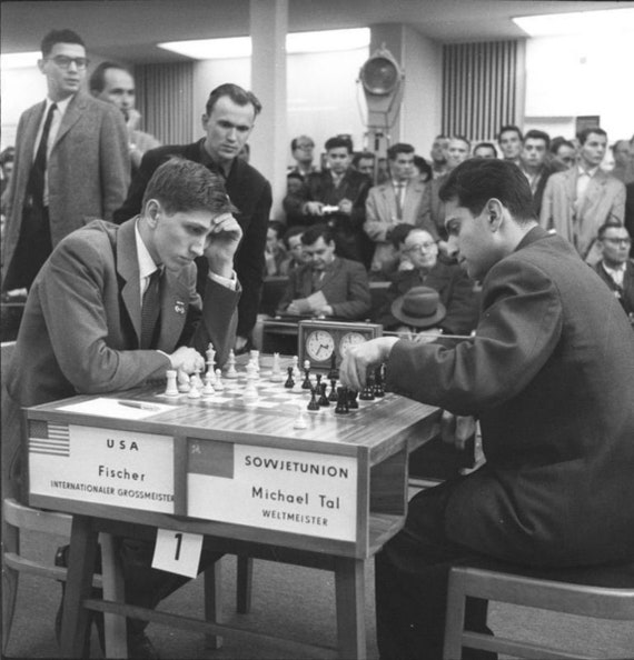 Bobby Fischer Mikhail Tal in Leipzig Chess Championship 1960 - Etsy