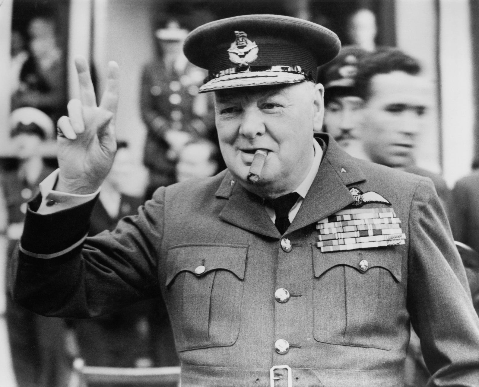 Winston Churchill Victory Sign WWII Poster Photo Military Historical ...