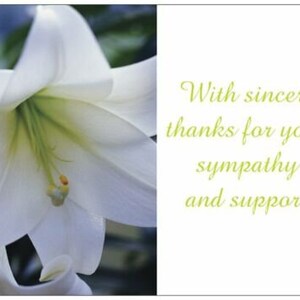 THANK YOU SYMPATHY Cards 10 Bereavement Funeral Memory Memorial Note ...