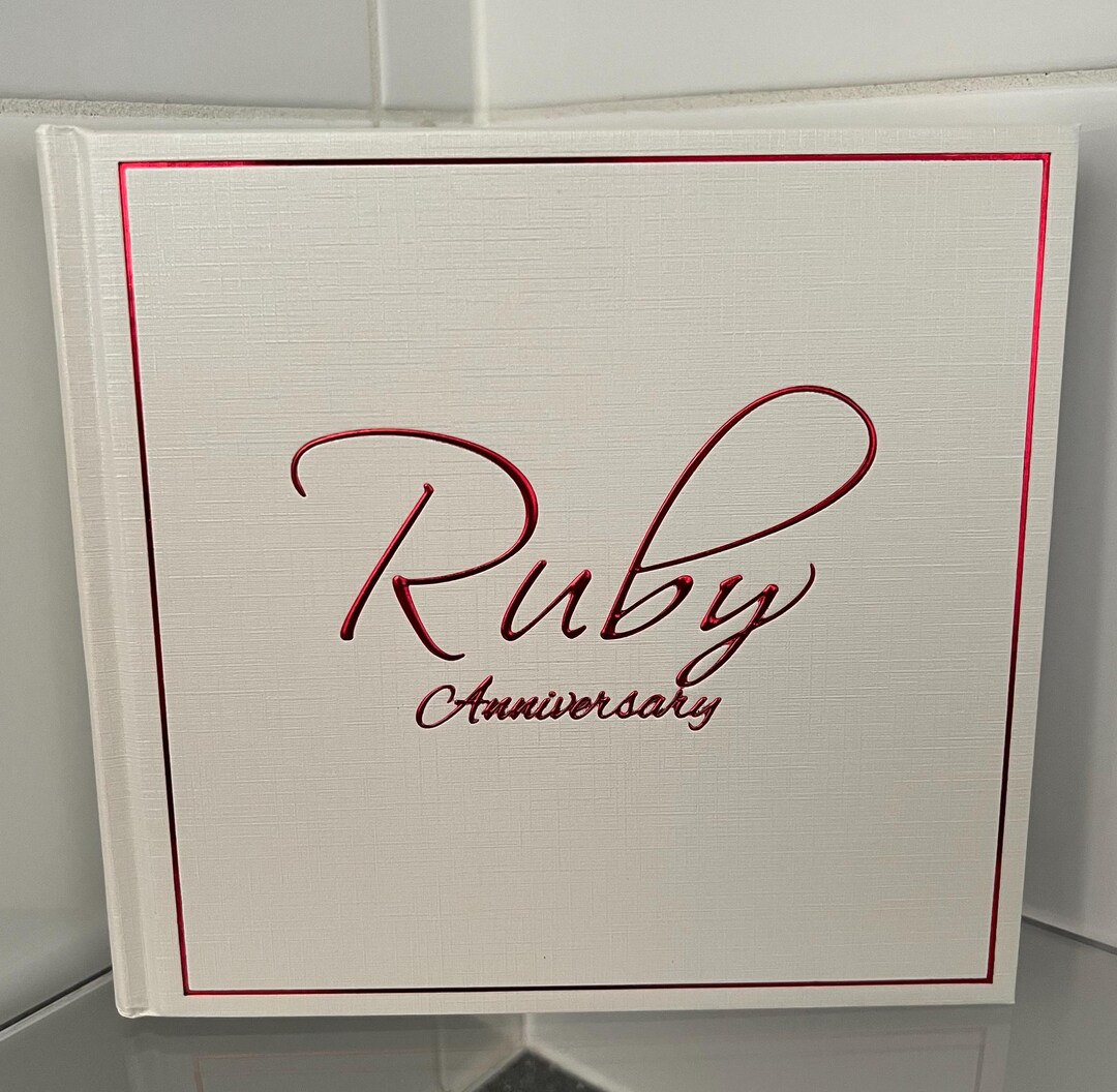 40TH RUBY WEDDING ANNIVERSARY Photo Album Memory Guest Book Signature ...