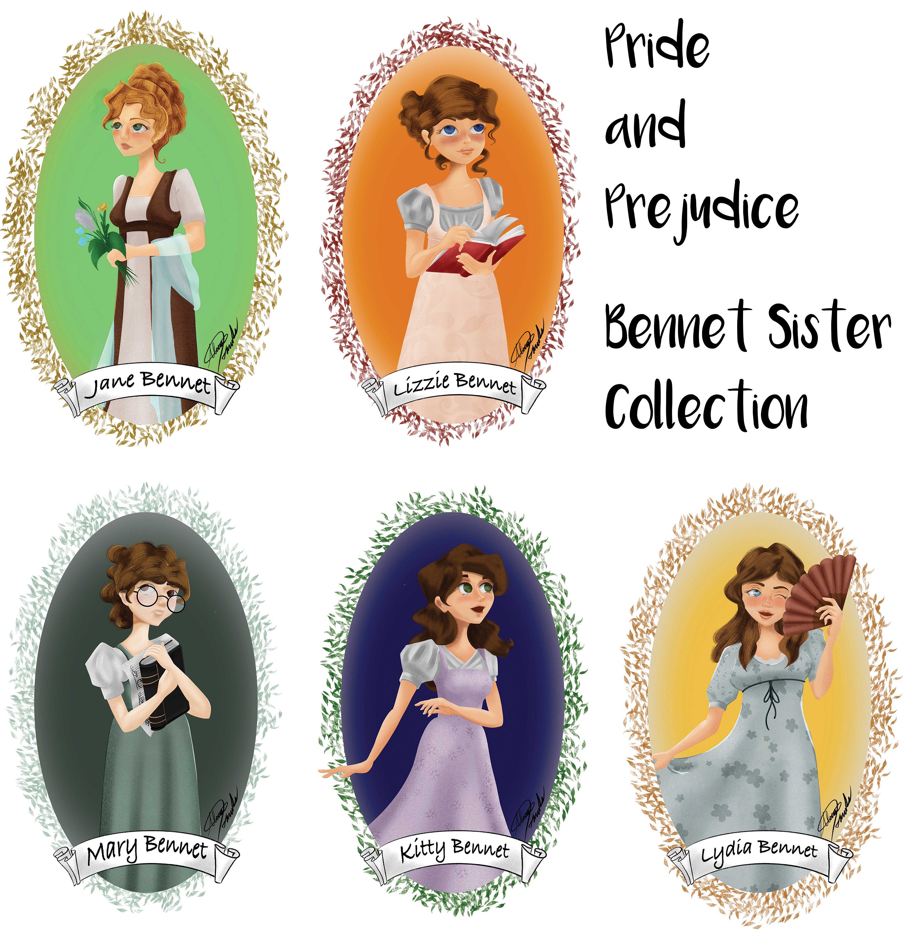Pride and Prejudice Bennet Sister Collection - Etsy
