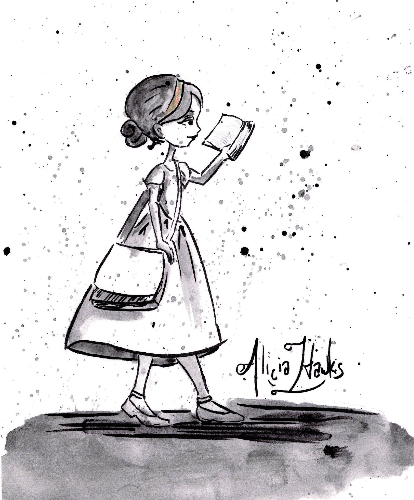 Girl Reading While Walking - Etsy