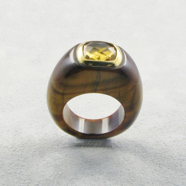 Mens Vintage Carved Tiger Eye Ring - Etsy
