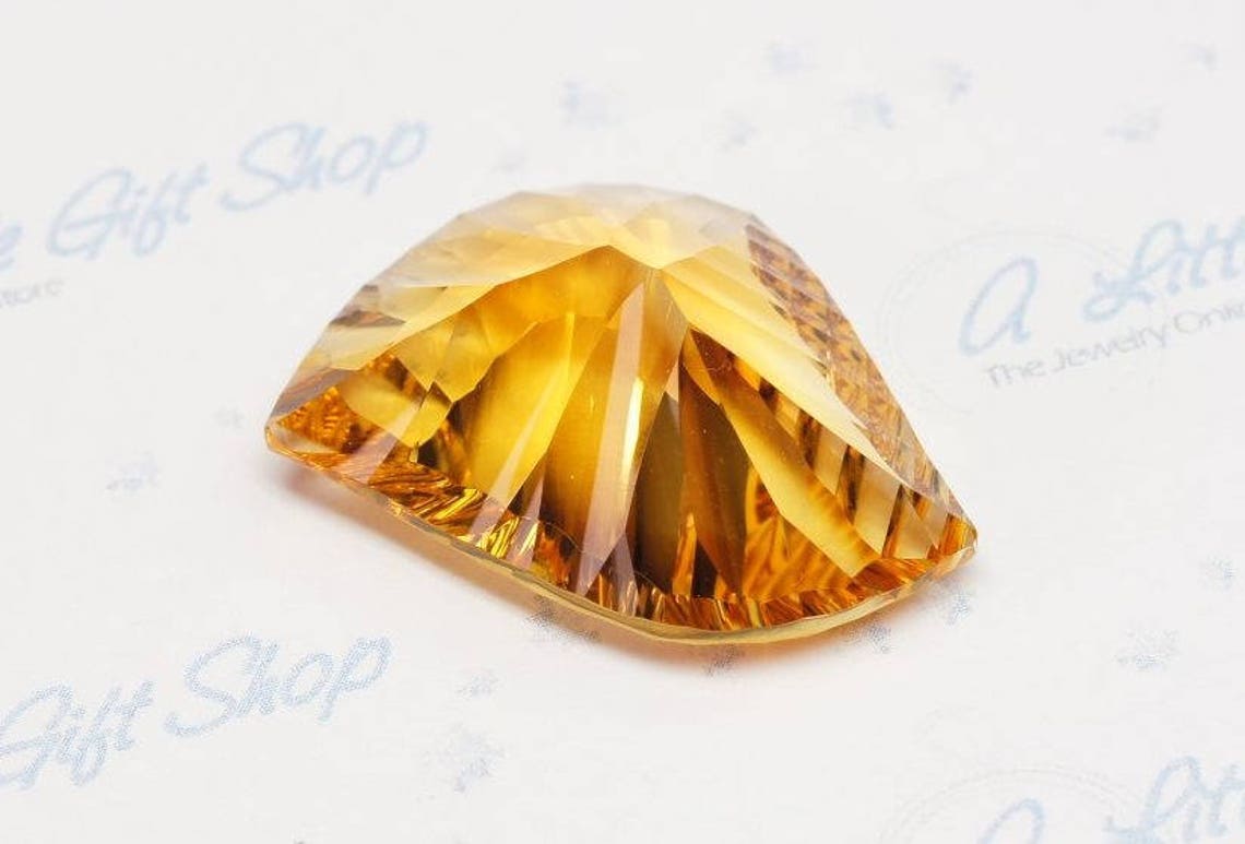 Loose Big Size of Yellow Citrine Stone With Fancy Cutting / | Etsy