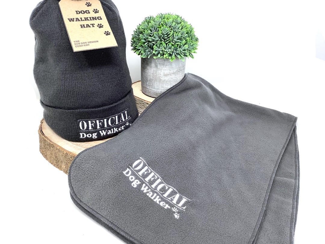 Official Dog Walker Dog Scarf and Matching Hat, Dog Walker Gifts, Dog ...