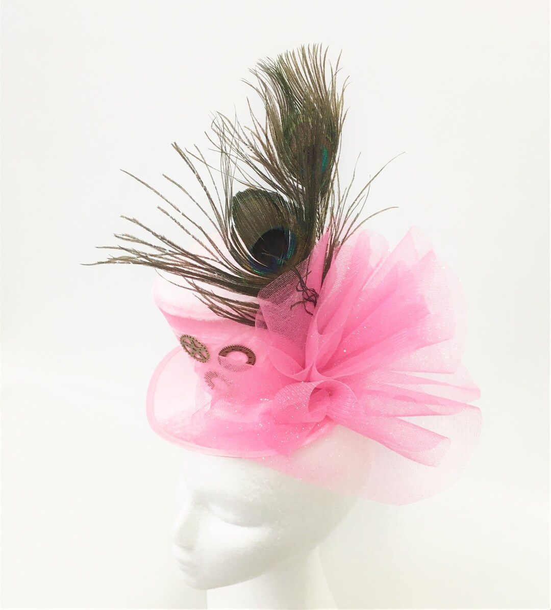 Pink Velvet Miniature Top Hat Fascinator - Etsy