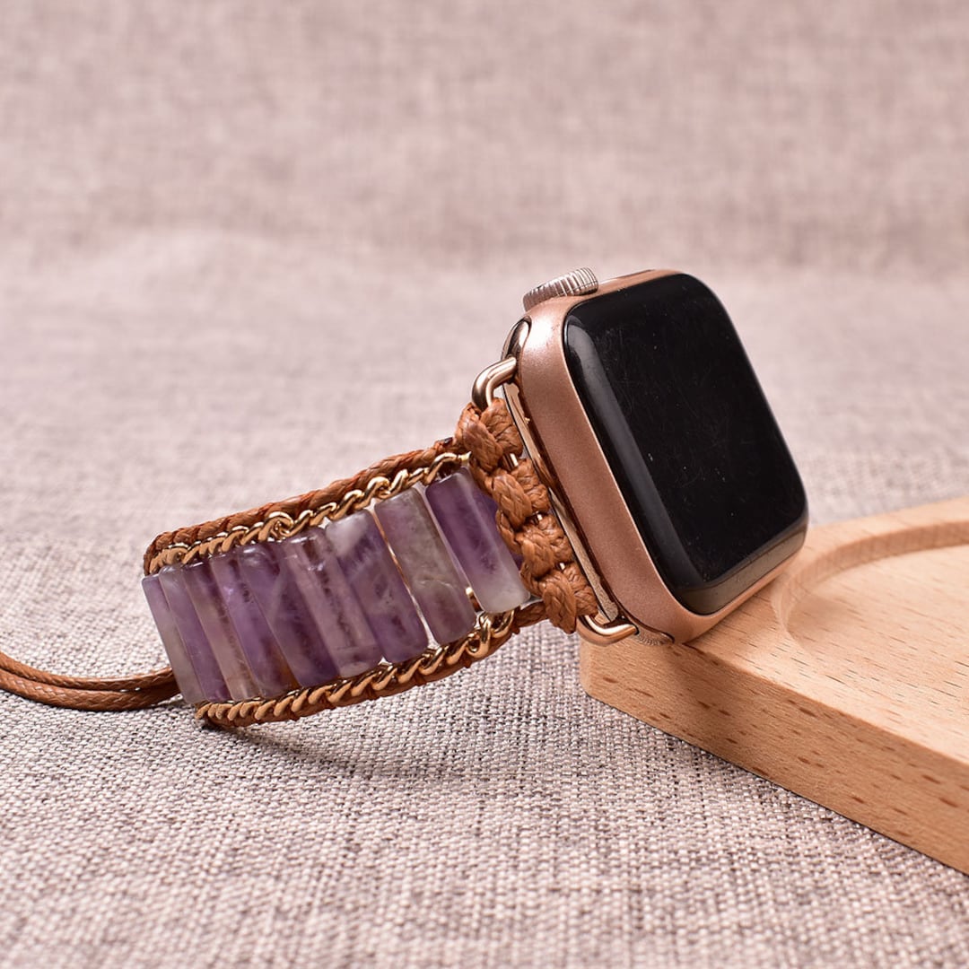 Natural Amethyst Watch Band for Apple Watch 38mm 40mm 44mm 45mm Smart ...