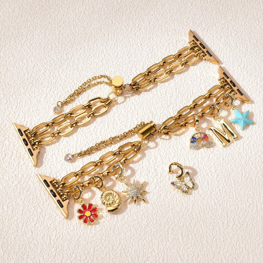 Custom Gold Watch Band for Apple Watch Women - Adjustable, Personalized ...