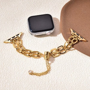 Custom Gold Watch Band for Apple Watch Women - Adjustable, Personalized ...