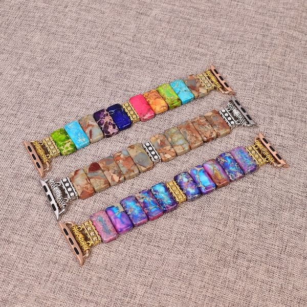 Beaded Apple Watch Band Women Gemstone - Etsy