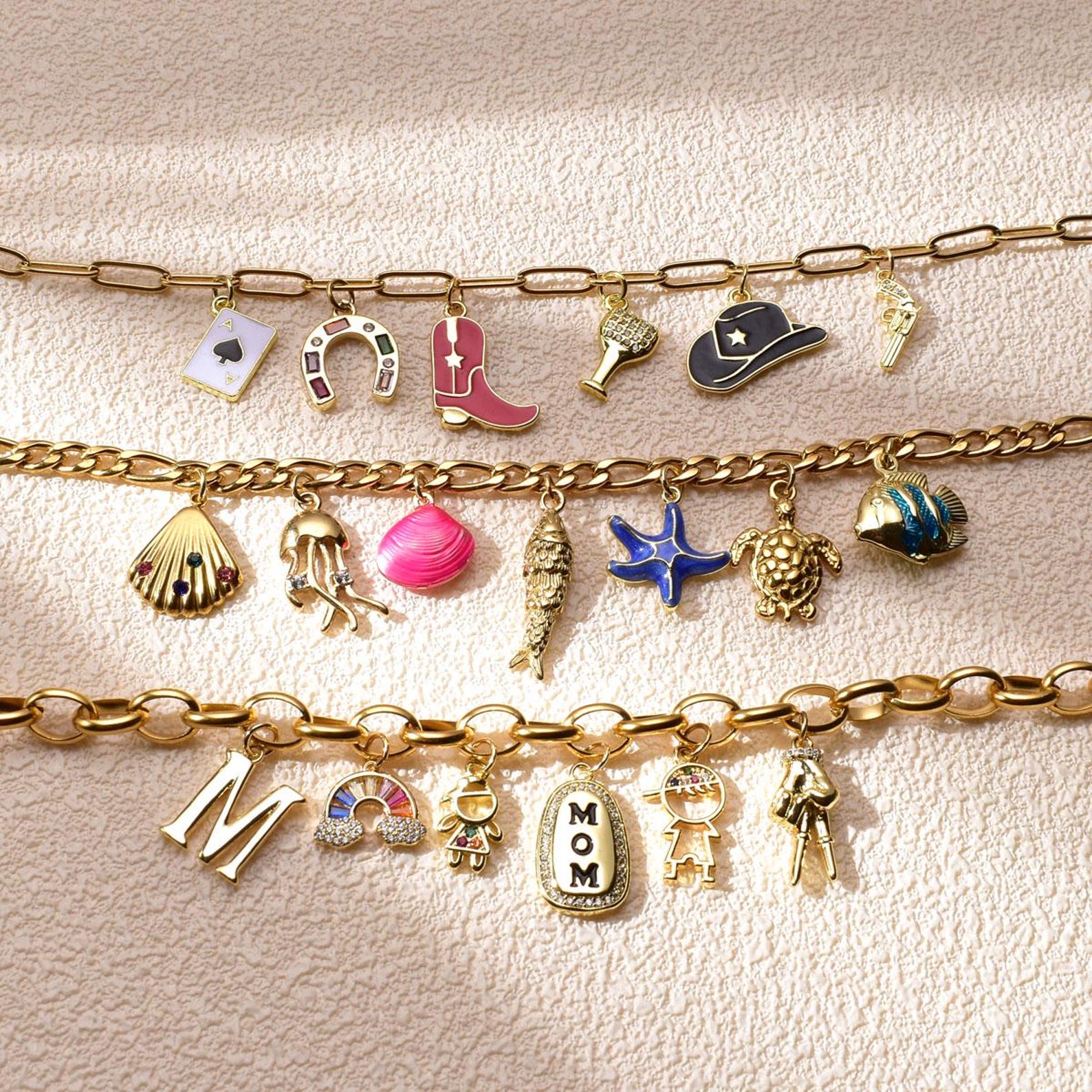 Custom Gold Charm Bracelet - Build Your Own Vintage Jewelry ...