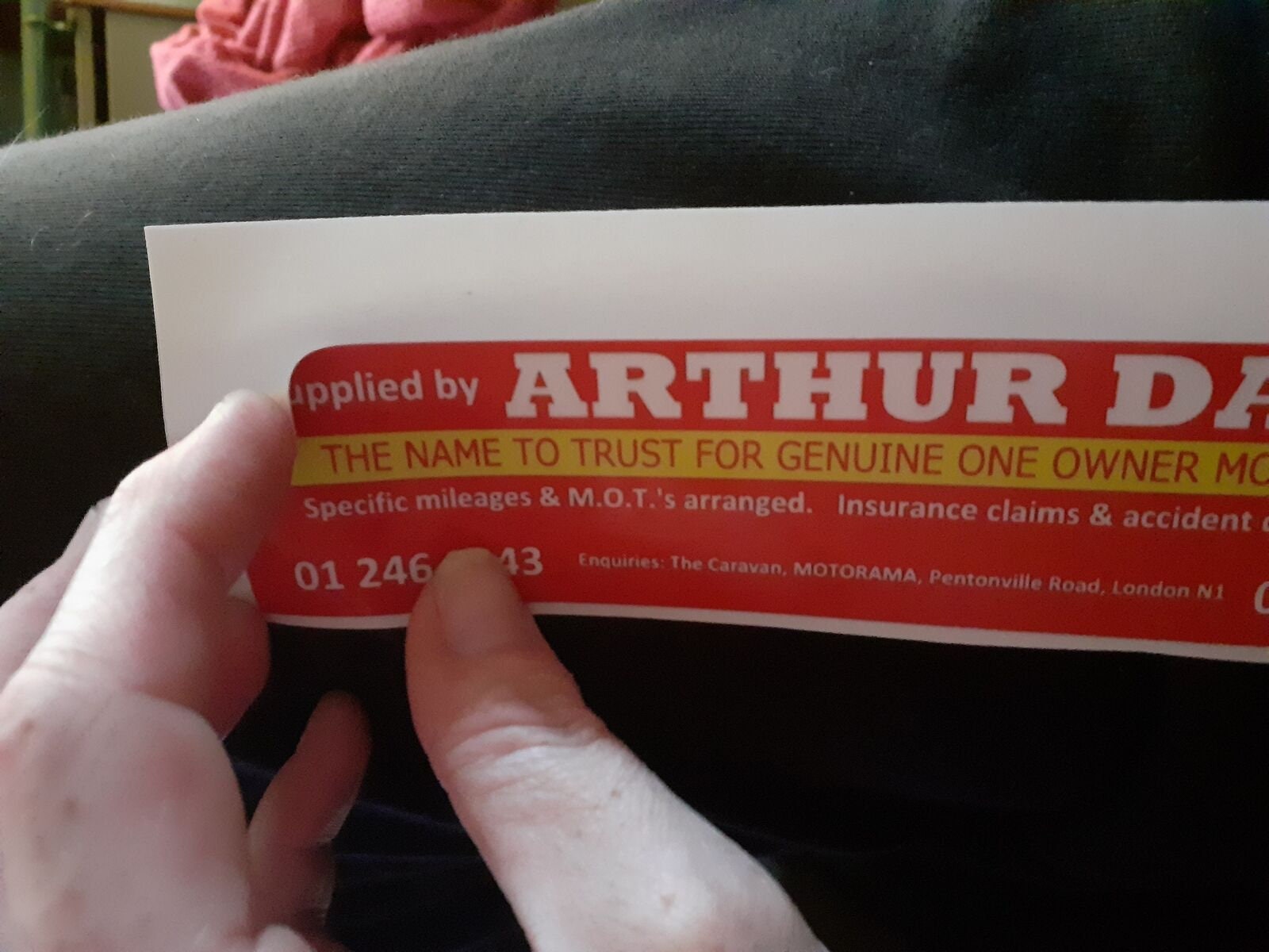 Arthur Daley Motorama Replica Bumper Sticker - Etsy UK