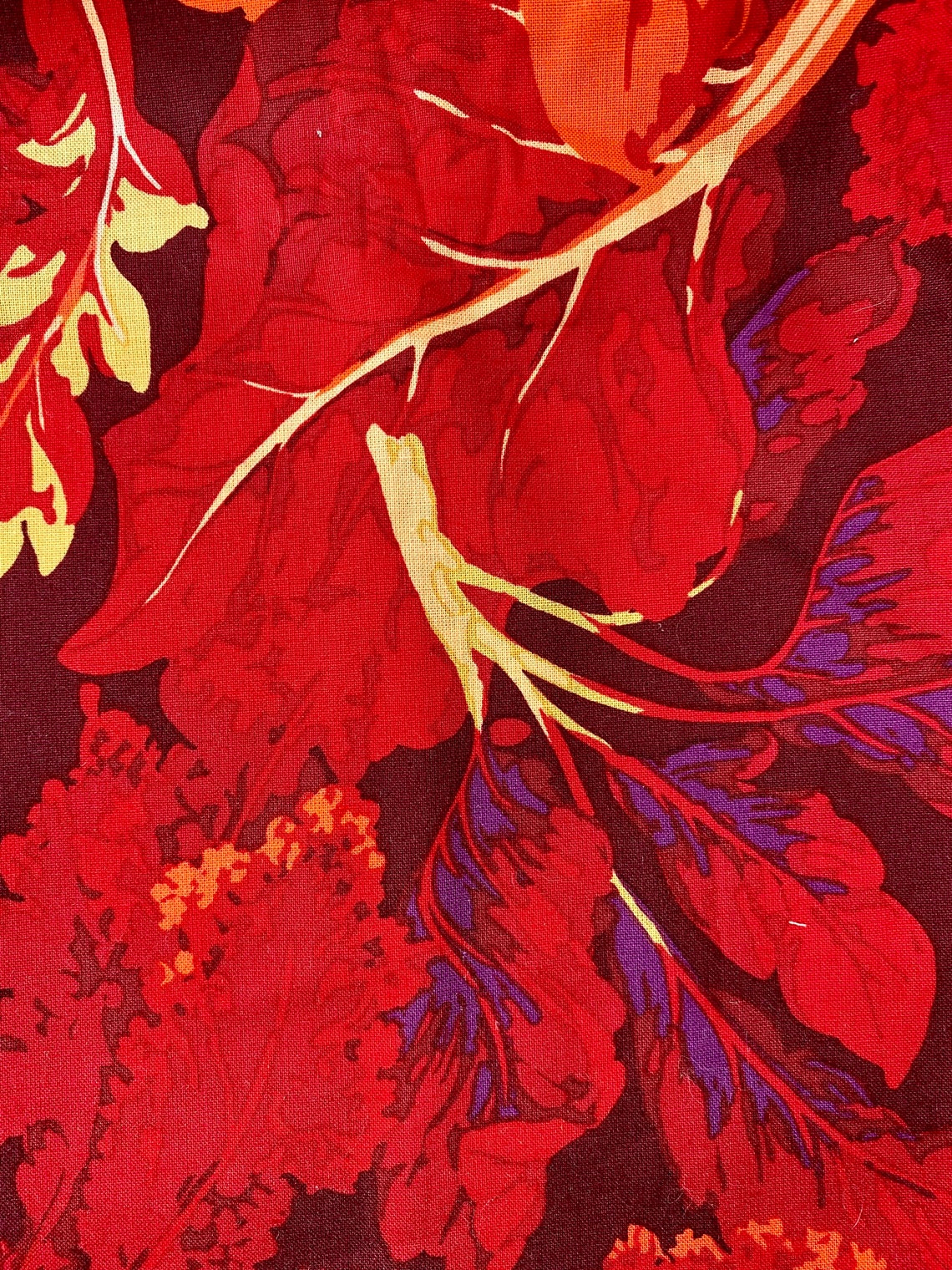 Kaffe Fassett Studios Martha Negley Veggie Leaves Red | Etsy