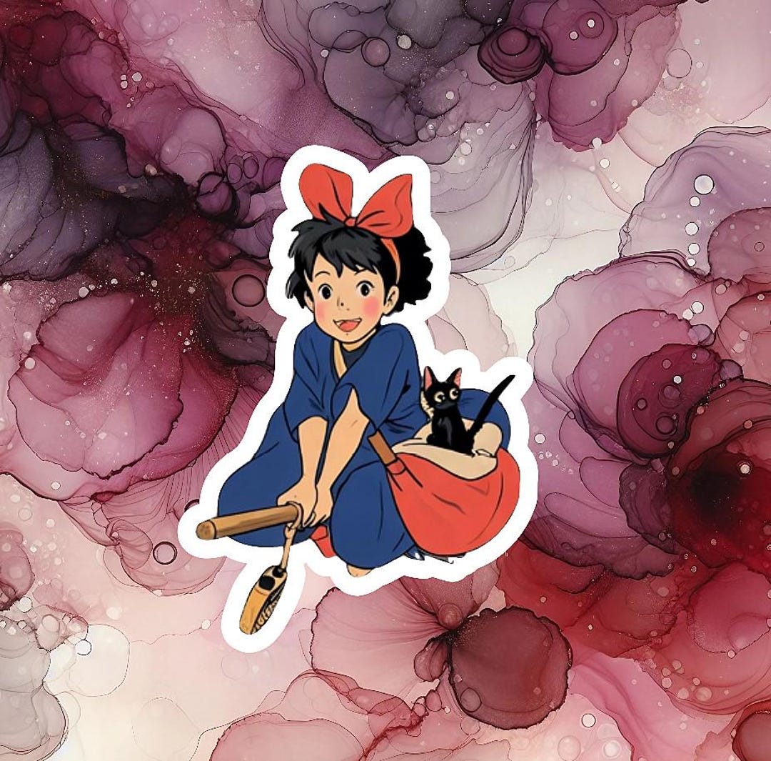 Kiki's Delivery Service Sticker, Studio Ghibli Sticker - Etsy