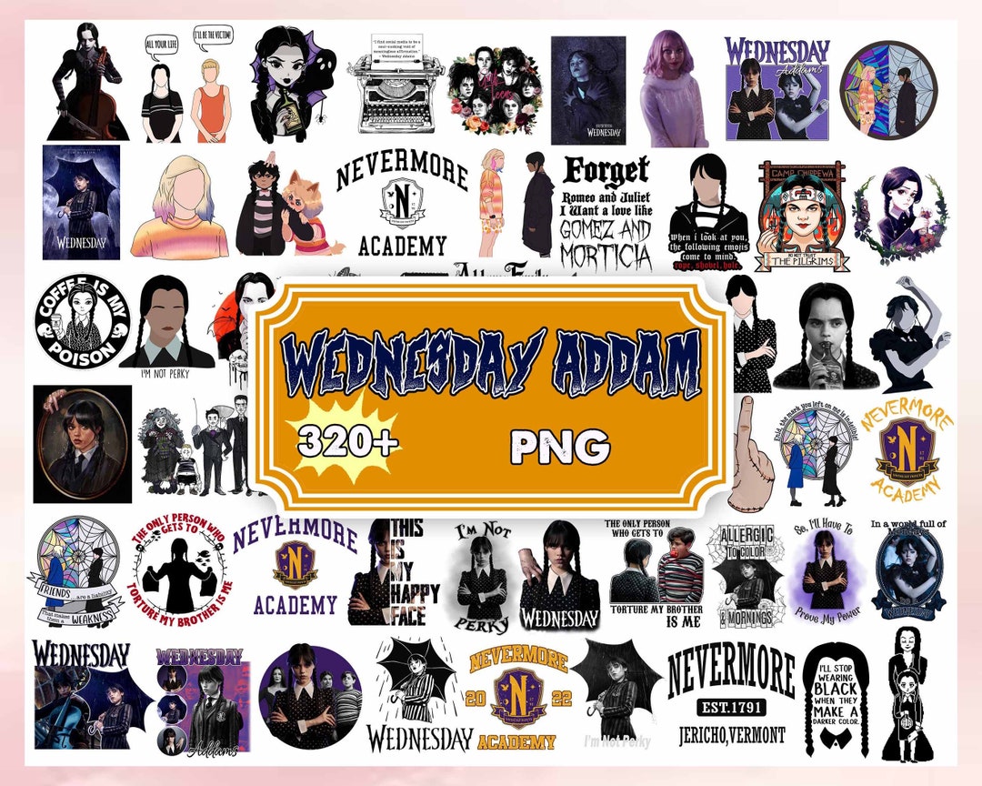 Wednesday Clipart Bundle Alphabet SVG Wednesday Svg Cut - Etsy