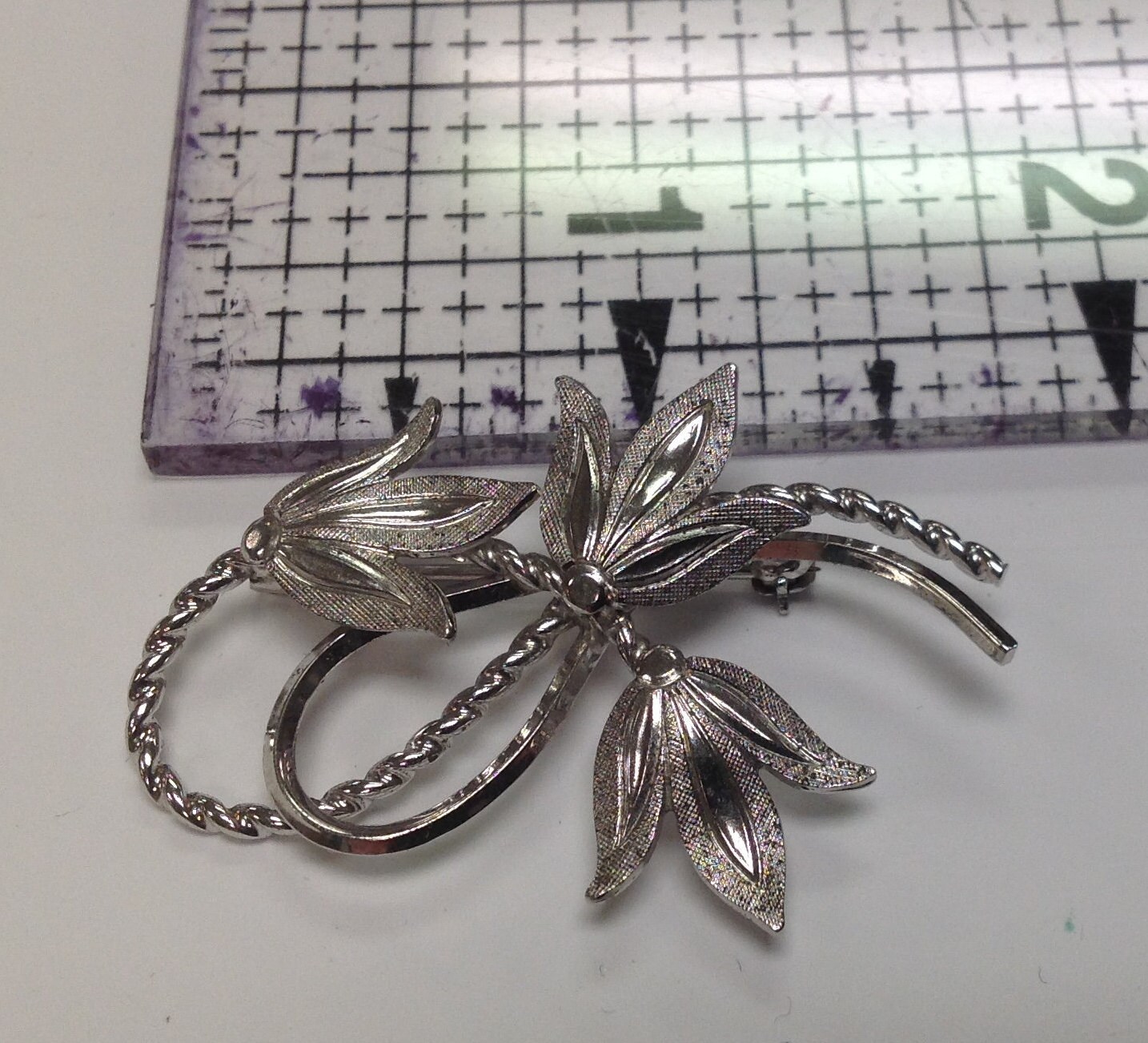 Vintage Signed V. O. Sterling Three Leaf Pin - Etsy