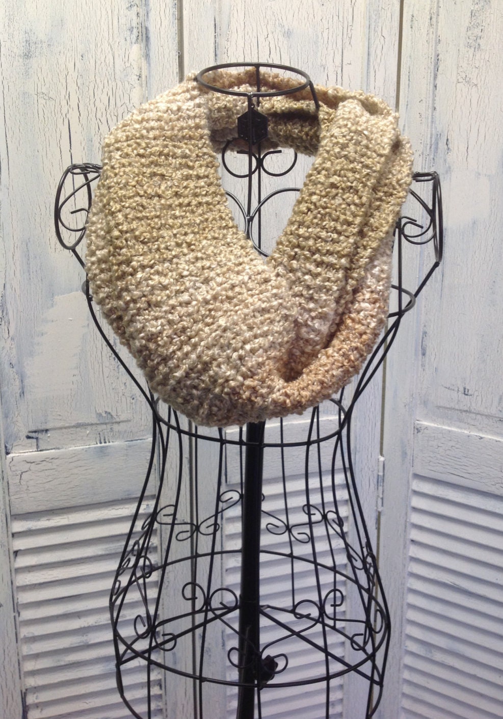 Handmade Knitted Infinity Scarf (ifs-meringue) - Etsy