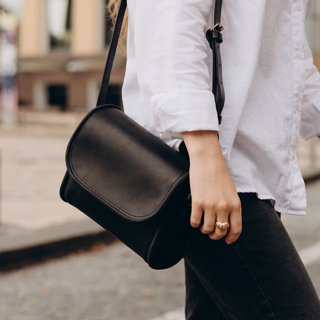 Mini Leather Purse Crossbody Leather Purse Flap Bag for Women Small ...