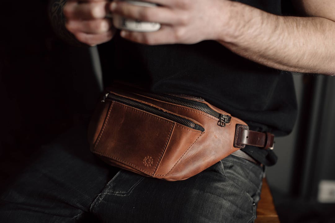 Leather Travel Bag Small Hip Bag Travel Pouch Leather Fanny - Etsy