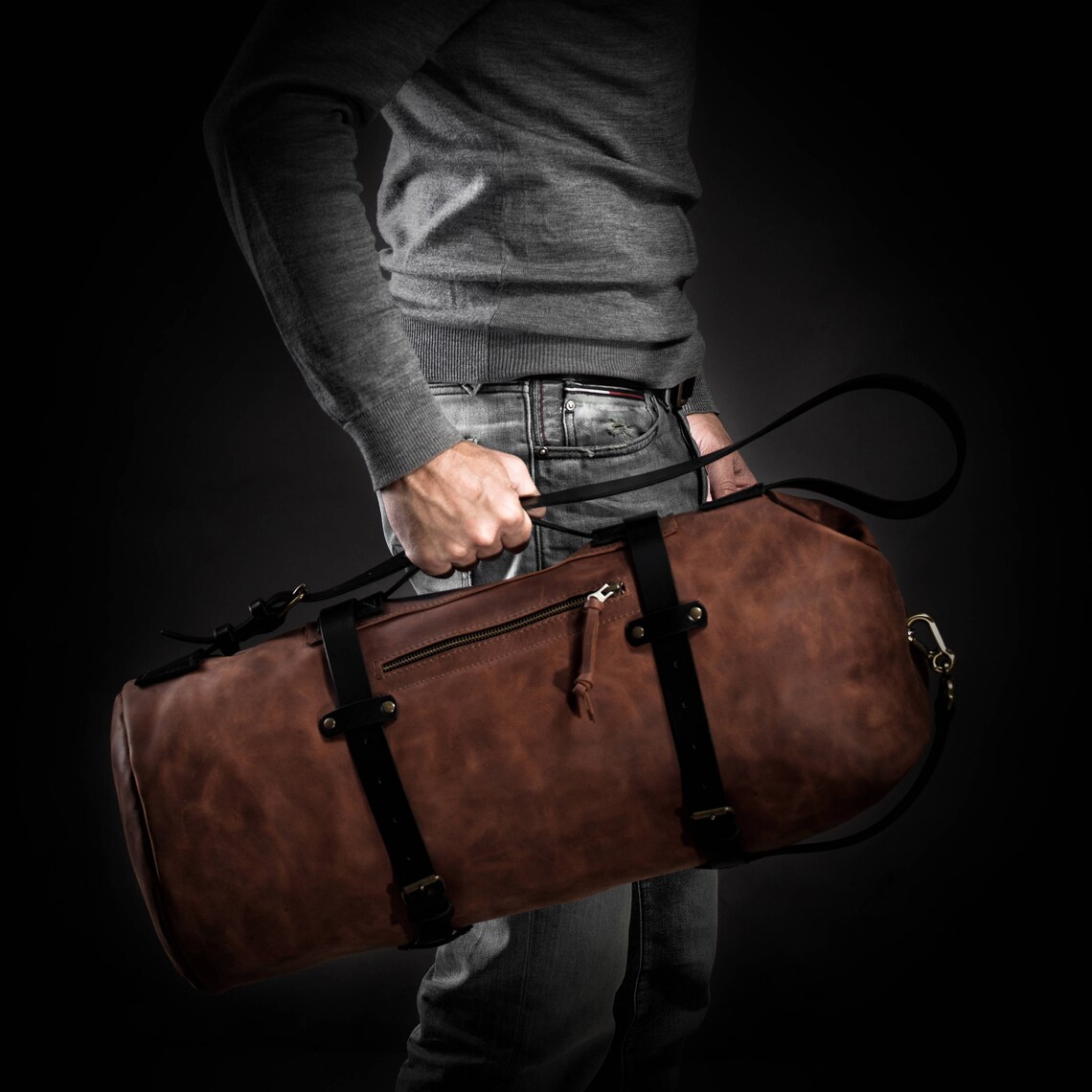 Top Load Duffle Bag Duffle-pack Travel Bag Leather Men's - Etsy