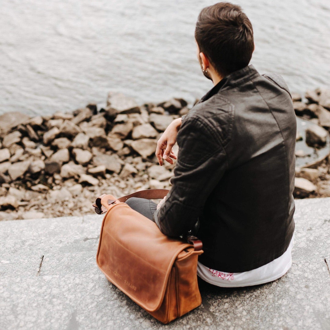 Mens Messenger Bag Cross Body Bag Leather Messenger Mens Bag - Etsy