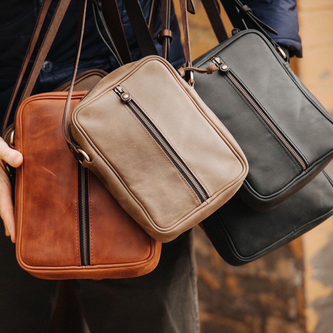 Shoulder Bag Leather Mens Bag Small Bag Leather Messenger Bag Leather ...